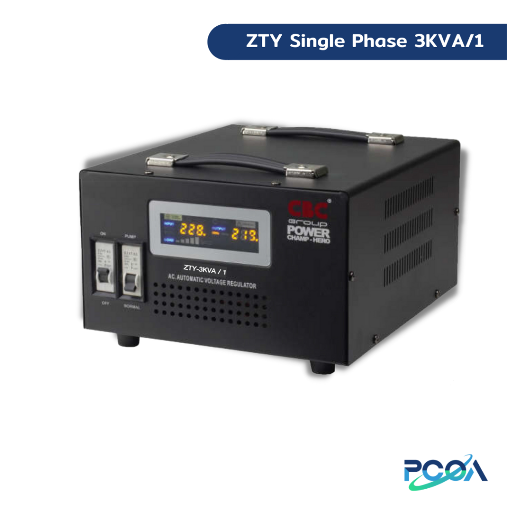 CBC Stabilizer STY-3KVA/1 - โซล่าเซลล์พิษณุโลก PCOA ศูนย์บริการงานโซล่าเซลล์ ครบวงจร